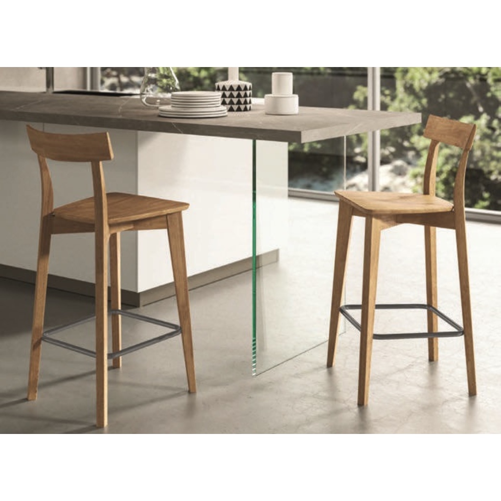 Ξύλινο Σκαμπό Νησίδας GRACE | FGF Mobili